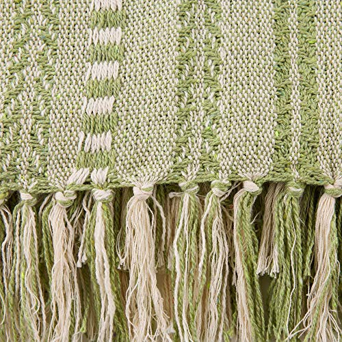 DII Braided Striped Throw, 50x60, Antique Green