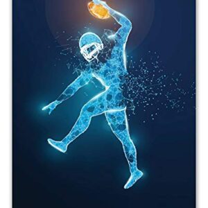 Football X-Ray Wall Art Decor Prints - Set of 4 (8x10) Inch Unframed Poster Photos - Bedroom