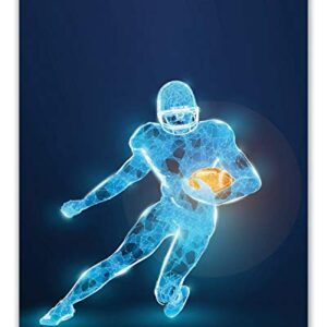 Football X-Ray Wall Art Decor Prints - Set of 4 (8x10) Inch Unframed Poster Photos - Bedroom