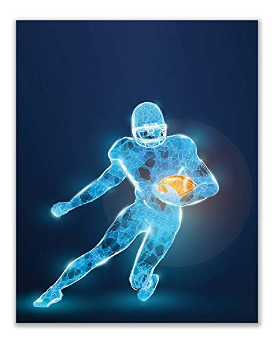 Football X-Ray Wall Art Decor Prints - Set of 4 (8x10) Inch Unframed Poster Photos - Bedroom