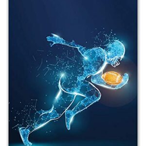 Football X-Ray Wall Art Decor Prints - Set of 4 (8x10) Inch Unframed Poster Photos - Bedroom