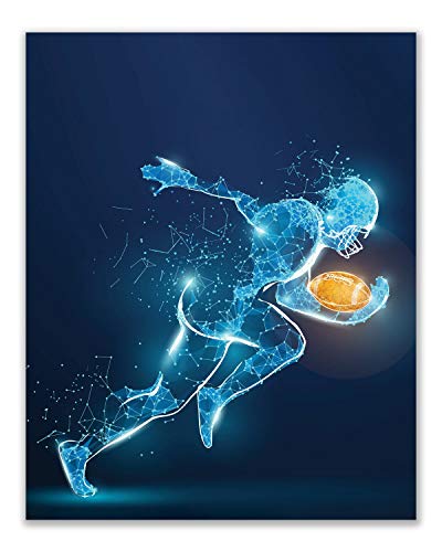 Football X-Ray Wall Art Decor Prints - Set of 4 (8x10) Inch Unframed Poster Photos - Bedroom