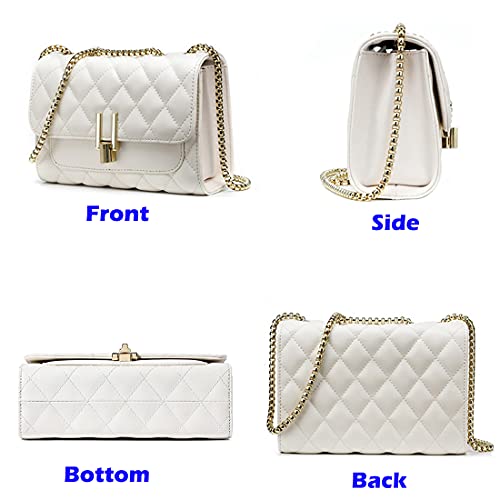 YXBQueen Women's Crossbody Handbags white Purses and Handbags Quilted Chain Purse Small Satchel Handbags