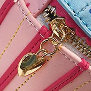 QZUnique Women's PU Leather Shoulder Bag Novelty Ice Cream Shaped Crossbody Bags Cute Phone Chain Bag Handbag Messenger Portable Bag