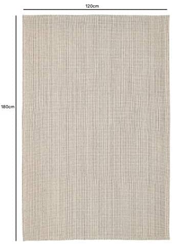 Large Flatweave Tiphede Rug, Scandi/Jute Style Hardwearing Living Room Décor, Off White/Black Weave Pattern Cotton - 3'11" x 5'11" / 120 x 180 cm