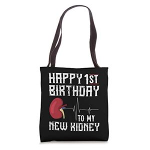 kidney transplant anniversary shirt 1st birthday gift funny tote bag