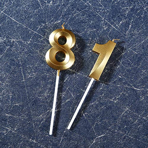 18th Birthday Candles,Gold Number 18 Cake Topper for Birthday Decorations Party Decoration