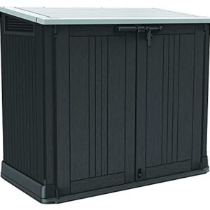 Keter Store-It-Out Prime 4.3 x 2.3 Foot Resin Outdoor Storage Shed with Easy Lift Hinges, Perfect for Trash Cans, Yard Tools, and Pool Toys, Black