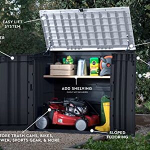 Keter Store-It-Out Prime 4.3 x 2.3 Foot Resin Outdoor Storage Shed with Easy Lift Hinges, Perfect for Trash Cans, Yard Tools, and Pool Toys, Black