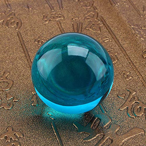 Zerodis Healing Crystal Natural Ball, Quartz Crystal Healing Ball Asian Rare Natural Royal Blue Sphere 40mm with Wood Stand Home Decor Gift