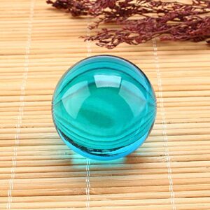 Zerodis Healing Crystal Natural Ball, Quartz Crystal Healing Ball Asian Rare Natural Royal Blue Sphere 40mm with Wood Stand Home Decor Gift