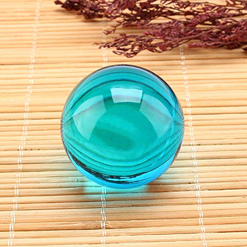 Zerodis Healing Crystal Natural Ball, Quartz Crystal Healing Ball Asian Rare Natural Royal Blue Sphere 40mm with Wood Stand Home Decor Gift