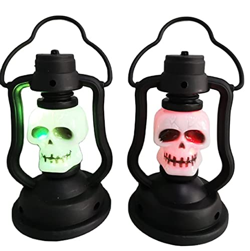 The Electric Mammoth LED Halloween Candles – Set of 4 – Light Up Flashing Pumpkin Skull Lantern Decoration – Fun Decor for Work, School, Office or Home