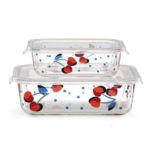 kate spade 890833 vintage cherry dot 4-piece rectangular storage set