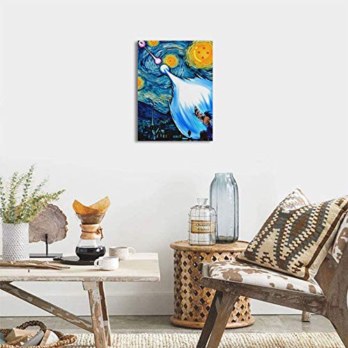 Starry Night Theme Wall Poster Dragonball Z Starry Night Print Poster 16" x 24" Bedroom Living, Unframed