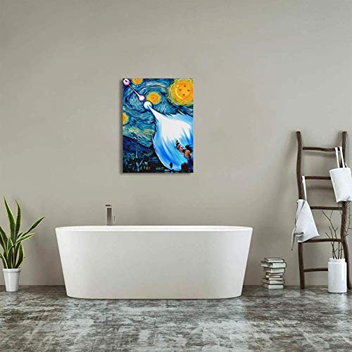 Starry Night Theme Wall Poster Dragonball Z Starry Night Print Poster 16" x 24" Bedroom Living, Unframed