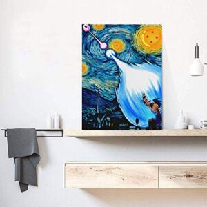 Starry Night Theme Wall Poster Dragonball Z Starry Night Print Poster 16" x 24" Bedroom Living, Unframed