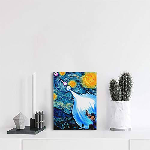 Starry Night Theme Wall Poster Dragonball Z Starry Night Print Poster 16" x 24" Bedroom Living, Unframed