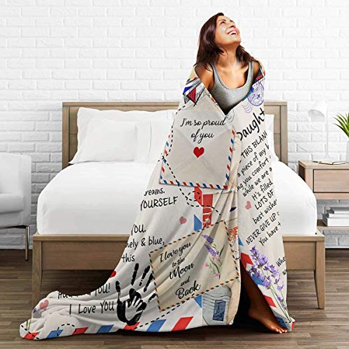 Fleece Blanket to My Daughter from Mom Dad You are My Sunshine Blanket Ultra-Soft Micro Light Weight Warm Bed Throw Blanket (to My Daughter, 80"x60")