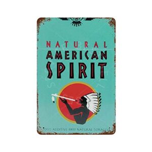 american spirit cigarettes retro tin signs wall decor vintage style metal plaques poster garage kitchen bar pub 12″ x 8″ inches