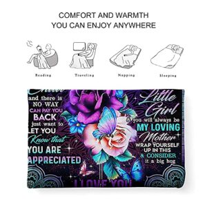 Gift for Mom Blanket Best for Mother Birthday from Daughter with I Love You Forever Letter Mother's Day Ultra-Soft Flannel Fleece Throw 60x50 Inch