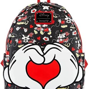 Loungefly Disney Mickey and Minnie Heart Hands Womens Double Strap Shoulder Bag Purse