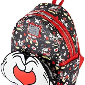 Loungefly Disney Mickey and Minnie Heart Hands Womens Double Strap Shoulder Bag Purse