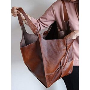 New Ladies Leather Satchel Tote Bag | Work Tote Bag Shoulder Bag Wallet Soft Messenger Bag Oversized Bag