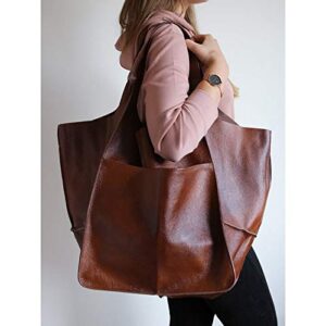 New Ladies Leather Satchel Tote Bag | Work Tote Bag Shoulder Bag Wallet Soft Messenger Bag Oversized Bag