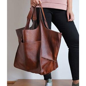 New Ladies Leather Satchel Tote Bag | Work Tote Bag Shoulder Bag Wallet Soft Messenger Bag Oversized Bag