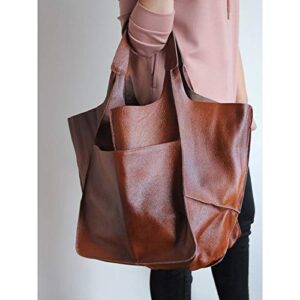 New Ladies Leather Satchel Tote Bag | Work Tote Bag Shoulder Bag Wallet Soft Messenger Bag Oversized Bag