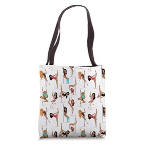 pole dancer gifts pole dancing fitness sexy black queen tote bag