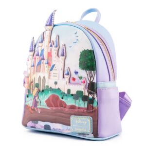 loungefly disney princess castle series sleeping beauty womens double strap shoulder bag purse