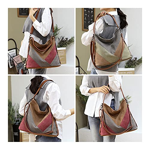 NOTAG Hobo Handbags for Women Canvas Purses and Handbags Large Casual Shoulder Bags with Removable Shoulder Strap (Coffee)