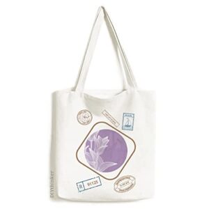 flower tulip illustration stamp shopping ecofriendly storage canvas tote bag