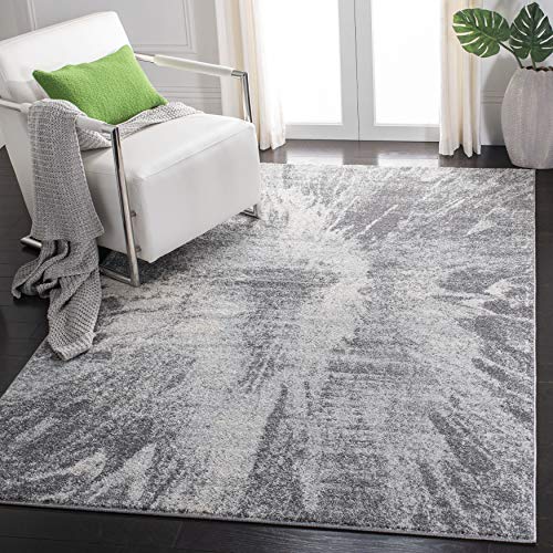 SAFAVIEH Tulum Collection 6' x 9' Ivory/Grey TUL228A Modern Abstract Non-Shedding Living Room Bedroom Dining Home Office Area Rug