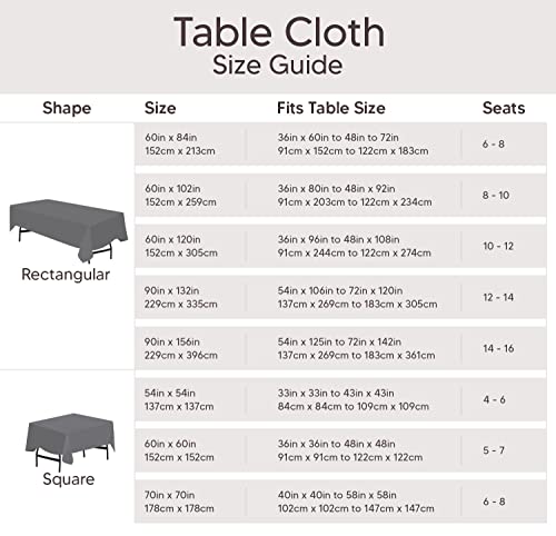 Utopia Kitchen Rectangle Table Cloth 2 Pack [60x102 Inches, White] Tablecloth Machine Washable Fabric Polyester Table Cover for Dining, Buffet Parties, Picnic, Events, Weddings and Restaurants