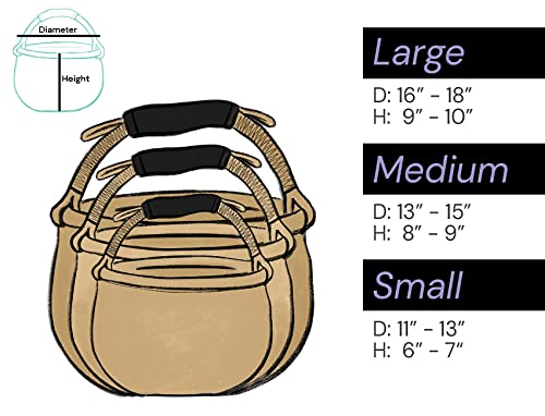 Bolga Zaare Market Basket, Handmade in Ghana by Women Artisans, Natural, LARGE/SMALL COMBO (2 baskets)