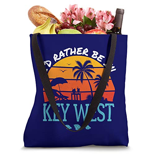 I'd Rather Be In Key West Retro Florida Keys Souvenir Tote Bag