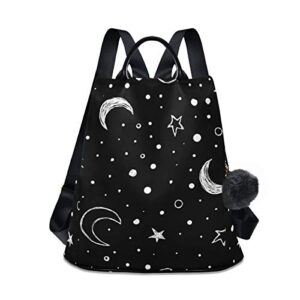 alaza doodle night sky moon stars backpack for daily shopping travel