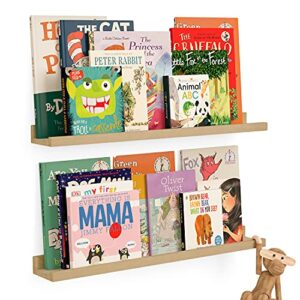 wallniture denver 24″ floating shelves for kids room, wall bookshelves for living room, wall mounted kids room shelves, floating nursery shelves, floating book shelves for kids room set of 2