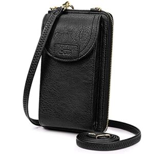 s-zone women rfid blocking small crossbody cell phone purse bag vegan leather wristlet wallet