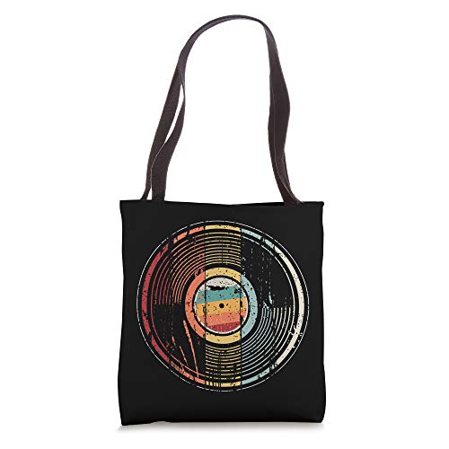 Retro style vinyl record for a music DJ Tote Bag