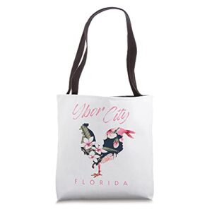 ybor city tampa florida chicken lover flower souvenir tote bag