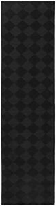 garland rug diamond 3 ft. x 12 ft. area rug black