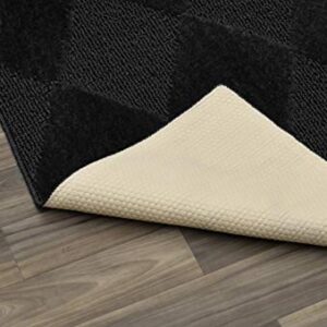 Garland Rug Diamond 3 ft. x 12 ft. Area Rug Black