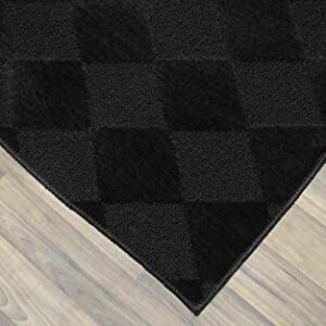 Garland Rug Diamond 3 ft. x 12 ft. Area Rug Black