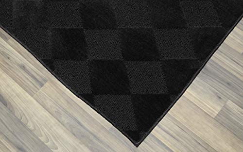 Garland Rug Diamond 3 ft. x 12 ft. Area Rug Black