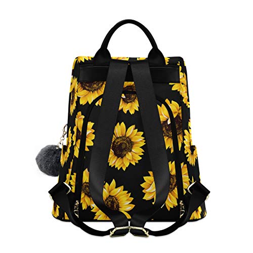 ALAZA Stylish Yellow Sunflower Backpack Purse with Adjustable Straps for Woman Ladies