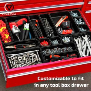 ONREVA 32pcs Tool Box Organizer Tray Dividers Set, Toolbox Organizer and Storage Trays Kit, Workbench Cabinet Bins, Tool Chest Drawer Organization Garage Accessories Small Parts Hardware Tool Tray